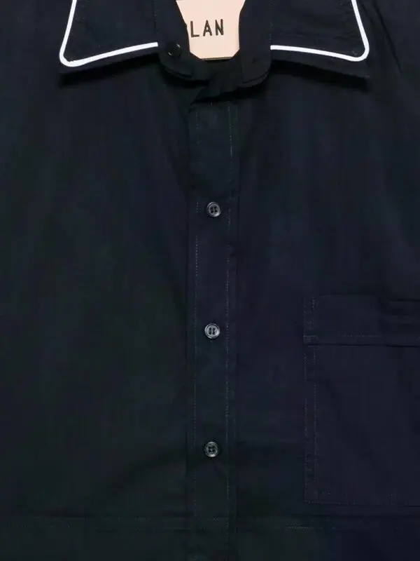 Plan C Piping-detail Chest-pocket Shirt