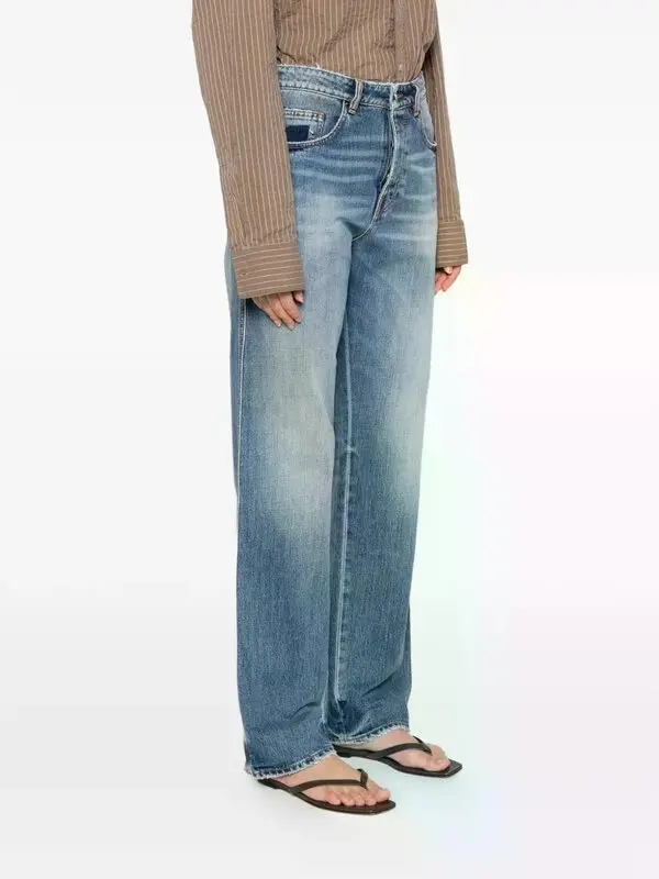 NUMERI Faded-effect Cotton Jeans