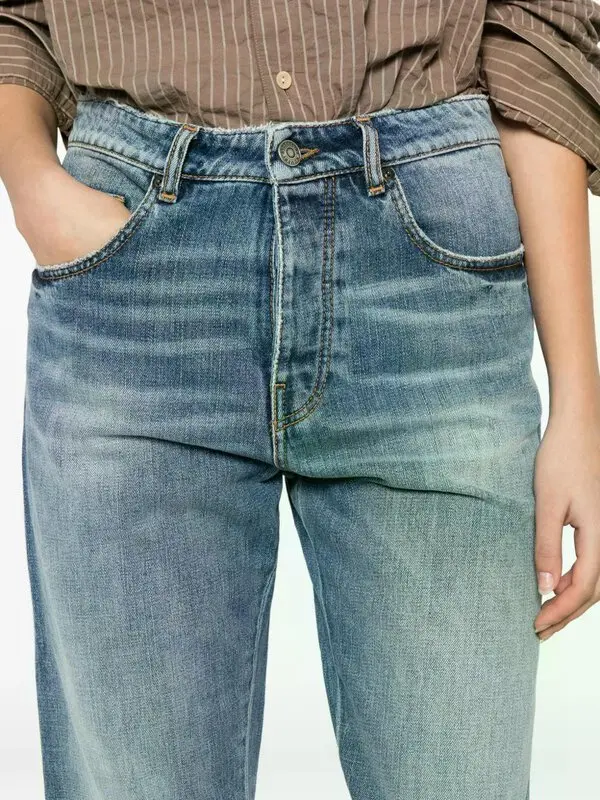 NUMERI Faded-effect Cotton Jeans