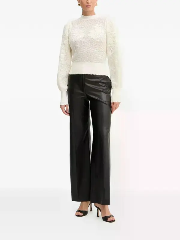 TWINSET Floral-embroidered Open-knit Sweater
