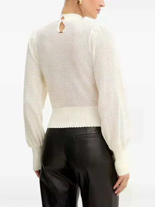 TWINSET Floral-embroidered Open-knit Sweater
