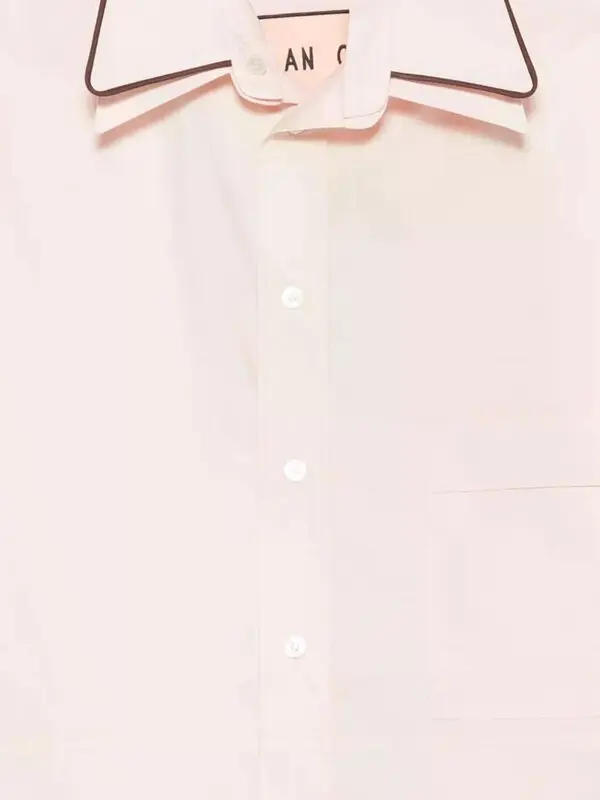 Plan C Contrast-trimmed Chest-pocket Shirt