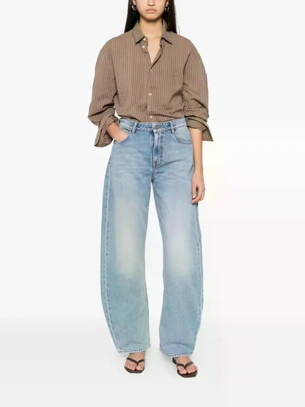 NUMERI Faded-effect Wide-leg Jeans