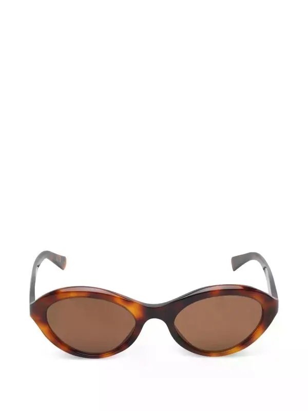 Valentino Garavani Vlogo Signature Oval-frame Sunglasses - Brown