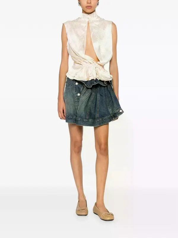 AUGUST BARRON Floral-print Mock Neck Top