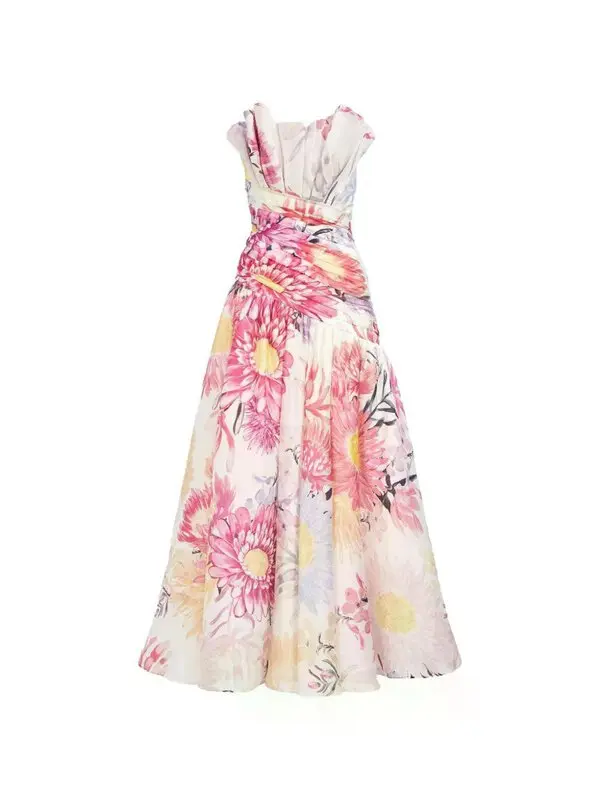 Aje Reflector Floral-print Maxi Dress - White