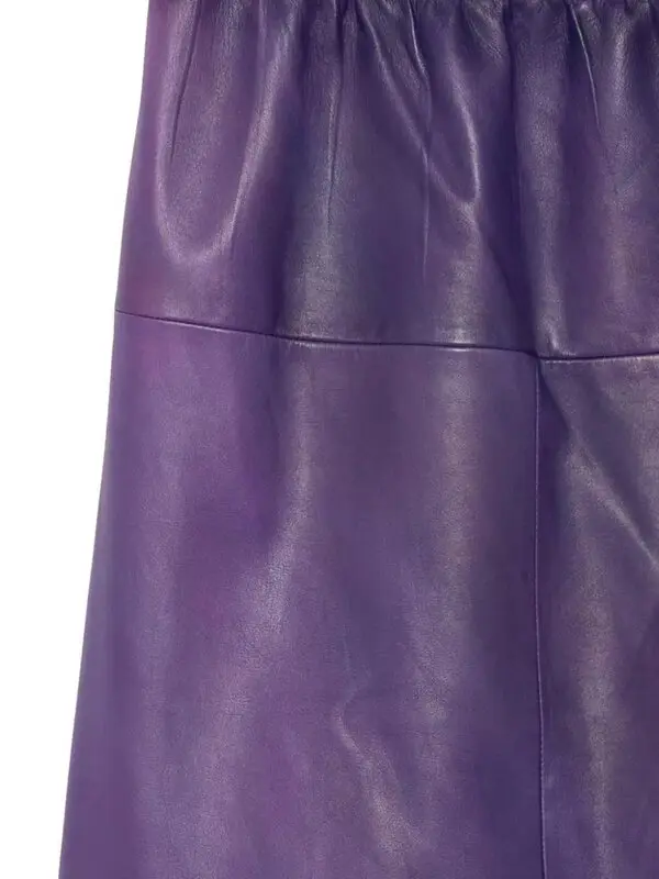 Prada A-line Lambskin Leather Skirt