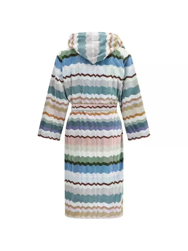 Missoni Eva Zigzag-pattern Hooded Bathrobe