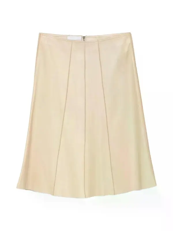 Prada A-line Leather Skirt - Neutrals
