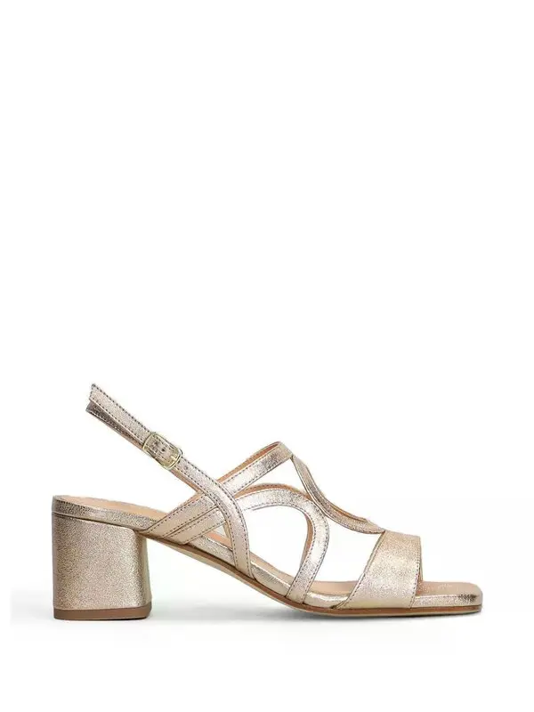 JULIE DEE Cut-out Metallic-effect Sandals - Gold