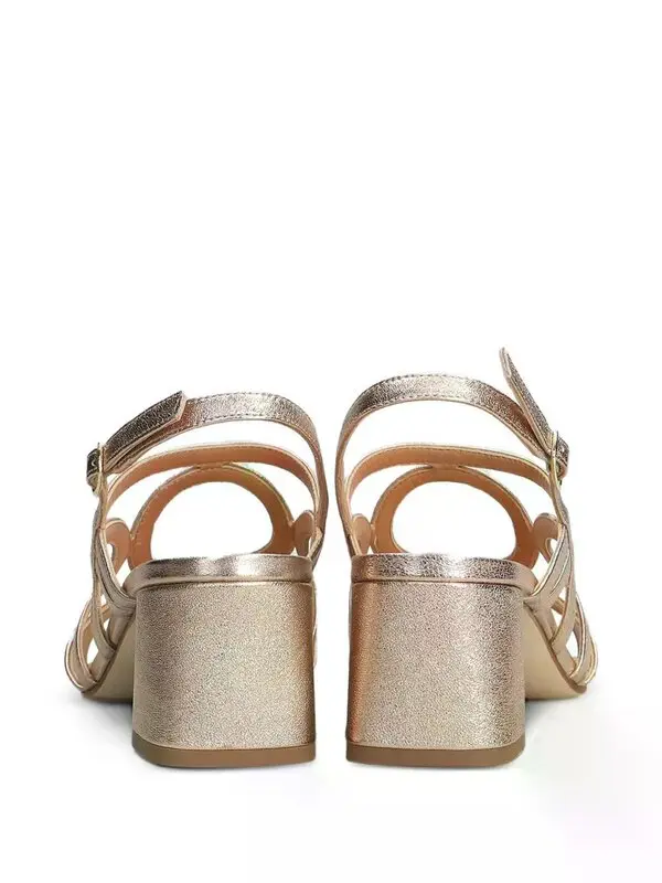 JULIE DEE Cut-out Metallic-effect Sandals