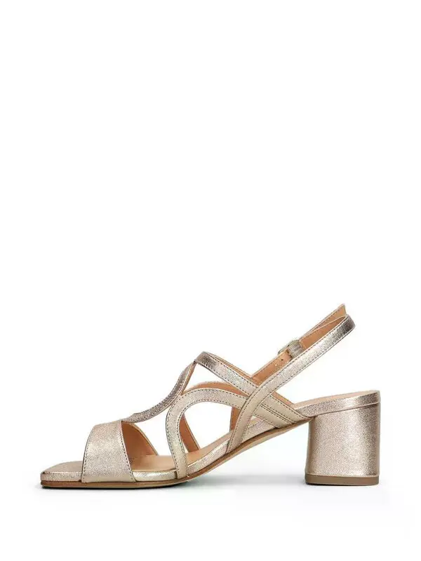 JULIE DEE Cut-out Metallic-effect Sandals