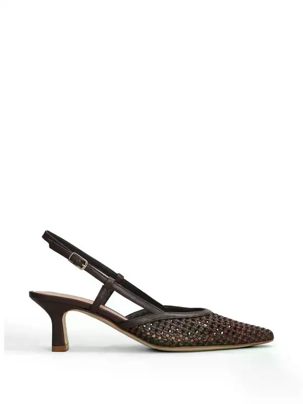JULIE DEE Woven Slingback Pumps - Brown