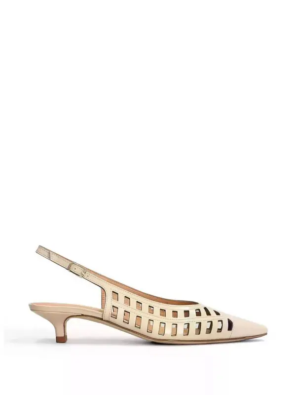 JULIE DEE Cut-out Slingback Pumps - Neutrals