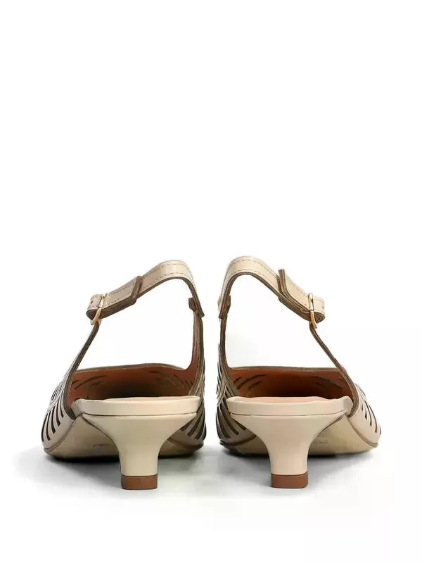 JULIE DEE Cut-out Slingback Pumps - Neutrals