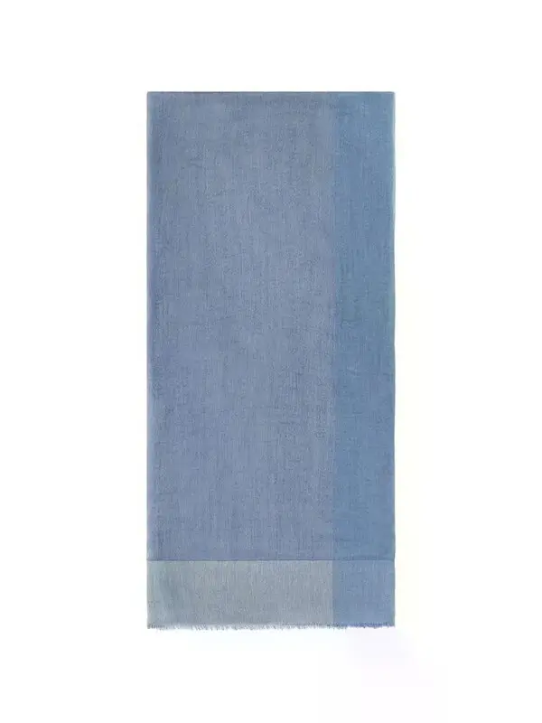 Paul & Shark Colour-block Frayed Scarf - Blue