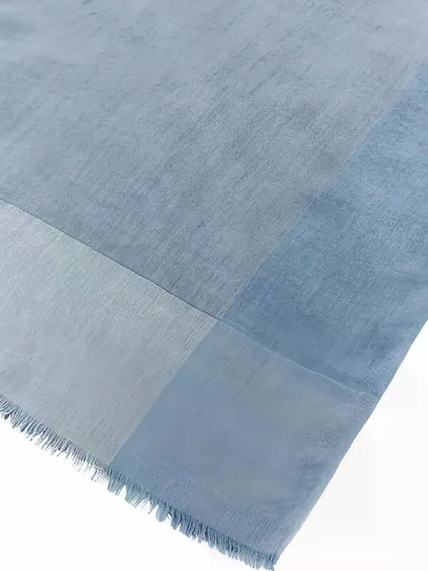 Paul & Shark Colour-block Frayed Scarf - Blue
