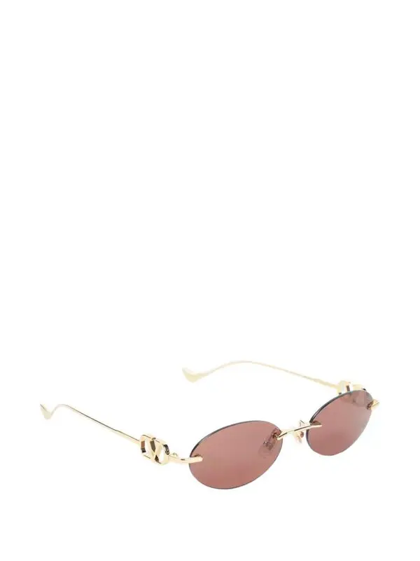 Valentino Garavani Vlogo Signature Rimless Sunglasses - Gold