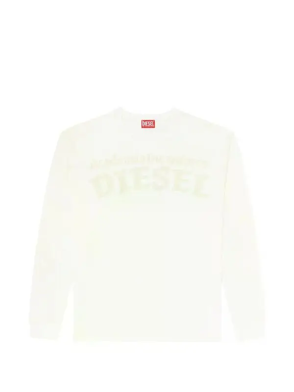 DIESEL® Long-sleeve T-shirt With Prints And Patches - Neutrals