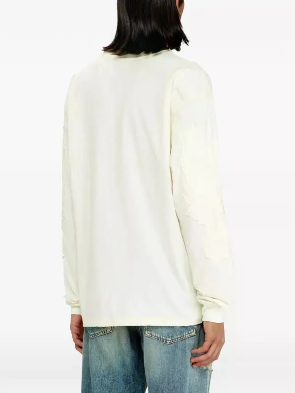 DIESEL® Long-sleeve T-shirt With Prints And Patches - Neutrals
