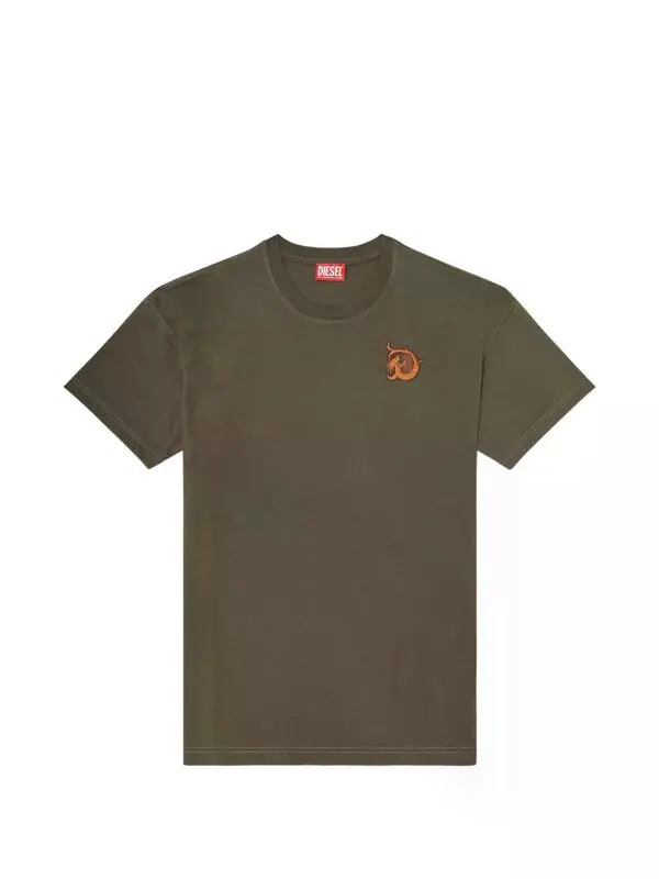 DIESEL® Embroidered Flock-print T-shirt - Green