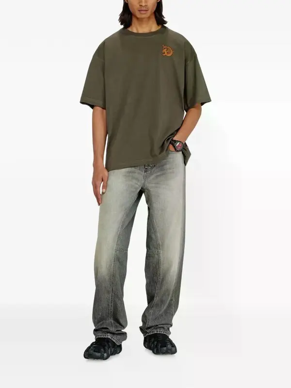 DIESEL® Embroidered Flock-print T-shirt - Green