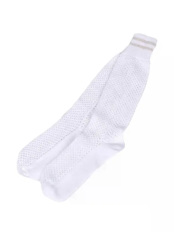 Brunello Cucinelli Open-knit Socks - White