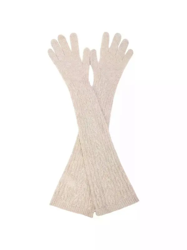 Brunello Cucinelli Cable-knit Gloves - Neutrals