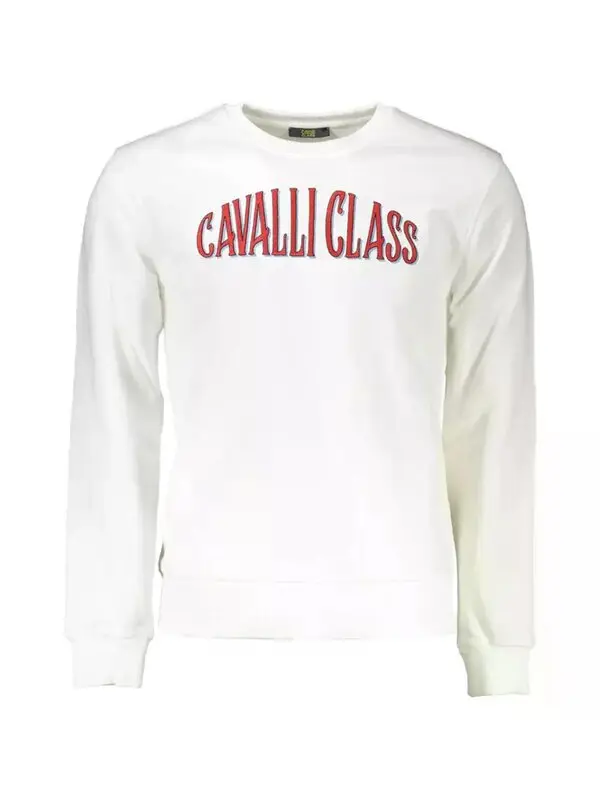 Roberto Cavalli Logo-print Cotton Sweater - White