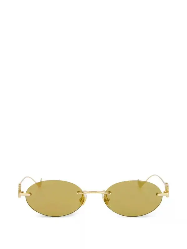 Valentino Garavani V-logo Oval-frame Sunglasses - Gold