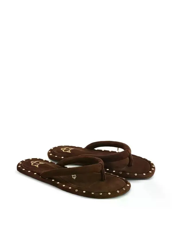 NAKED WOLFE Grenada Studded Padded-strap Flip-flops