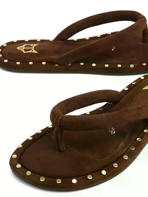 NAKED WOLFE Grenada Studded Padded-strap Flip-flops