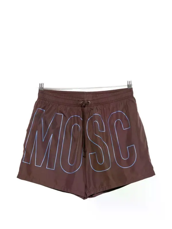 Moschino Logo-print Drawstring Swim Shorts - Brown
