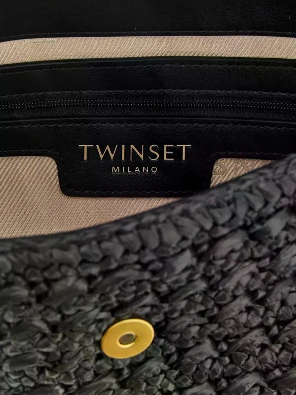 TWINSET Woven Logo-plaque Shoulder Bag