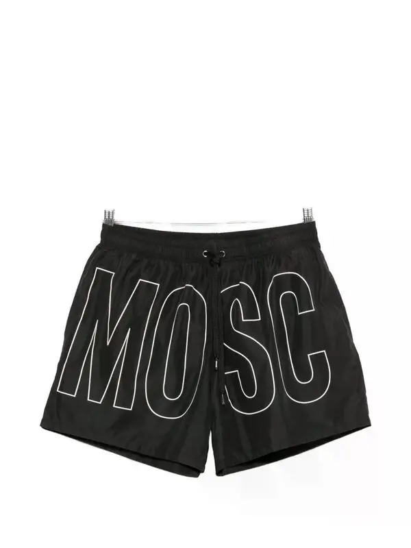 Moschino Logo-print Drawstring Swim Shorts - Black