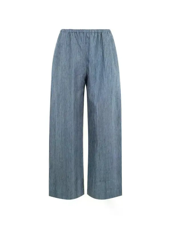 DEIJI STUDIOS Ease Stripe-pattern Trousers - Blue