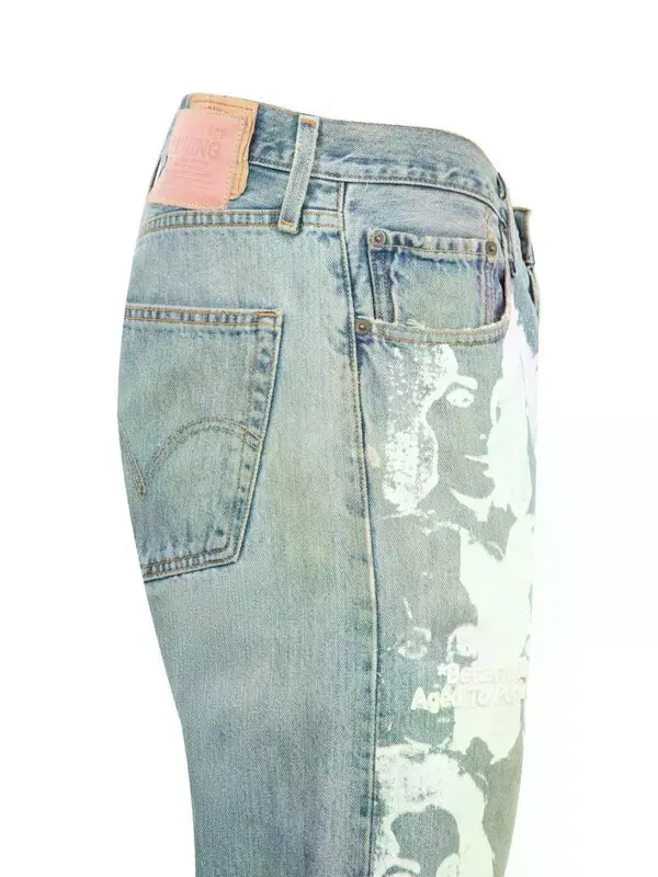 BETTER WITH AGE Graphic-print Distressed Jeans
