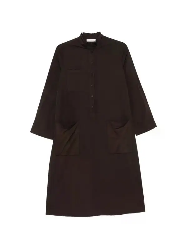 Kristensen Du Nord Button-down Patch-pocket Midi Dress - Brown