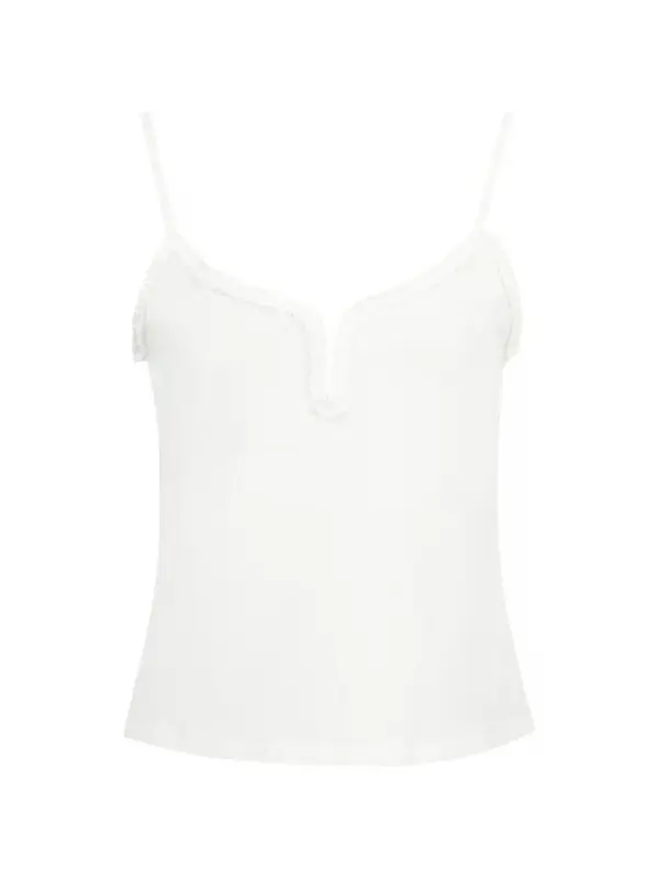 DEIJI STUDIOS Ruffle-trim Clasp Singlet Top - White