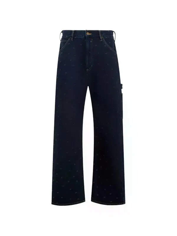 Needles Star-pattern Painter Jeans - Blue