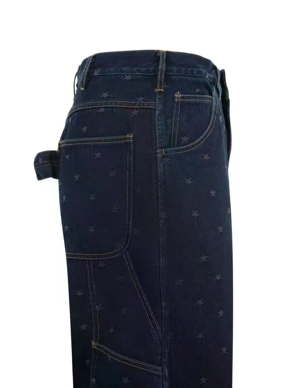 Needles Star-pattern Painter Jeans - Blue