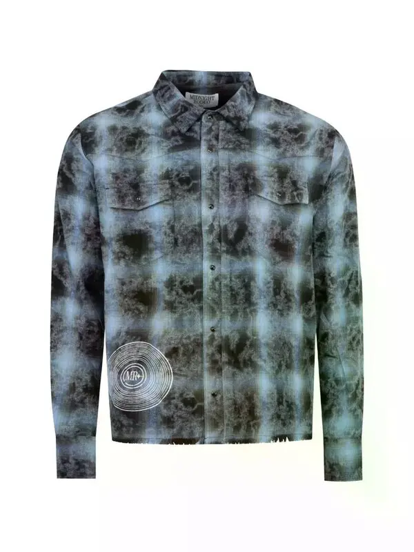 MIDNIGHT RODEO Graphic-print Flannel Shirt - Blue
