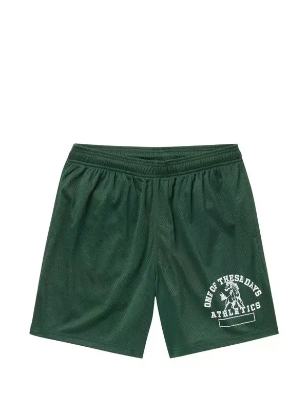 ONE OF THESE DAYS Mustang Athletics Mesh Shorts - Green