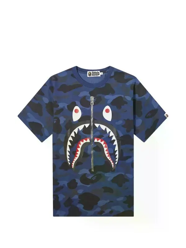 A BATHING APE Camouflage Shark T-shirt - Blue