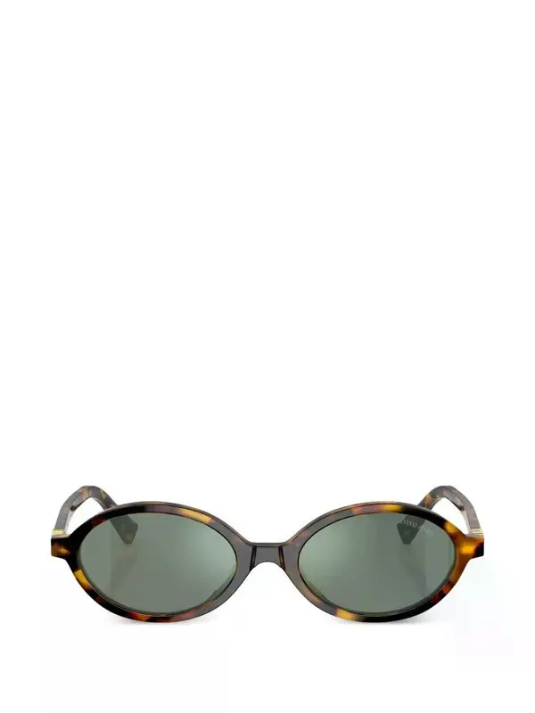 Miu Miu Oval-frame Sunglasses - Brown
