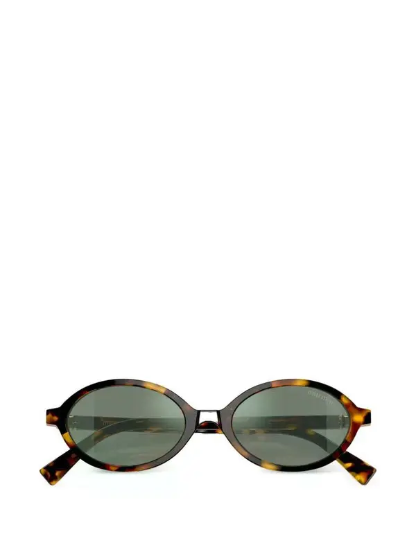 Miu Miu Oval-frame Sunglasses - Brown