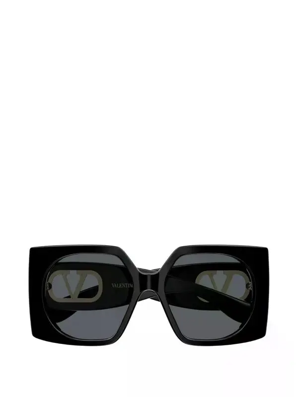 Valentino Garavani V-logo Geometric Sunglasses - Black