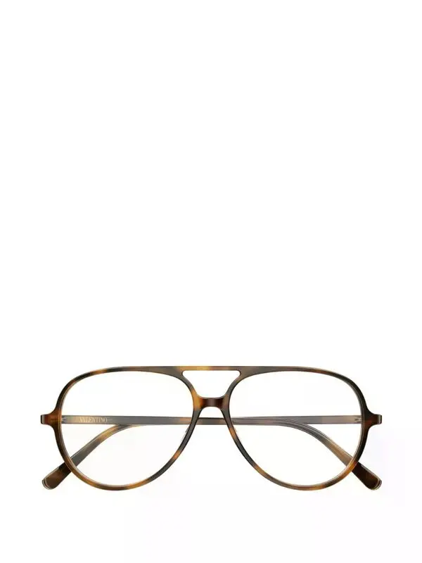 Valentino Garavani Tortoiseshell-effect Pilot Glasses - Brown
