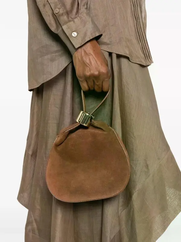 SEMICOUTURE Mini Baily Suede Tote Bag - Brown