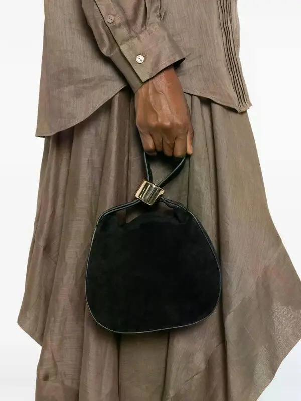 SEMICOUTURE Mini Baily Suede Tote Bag - Black